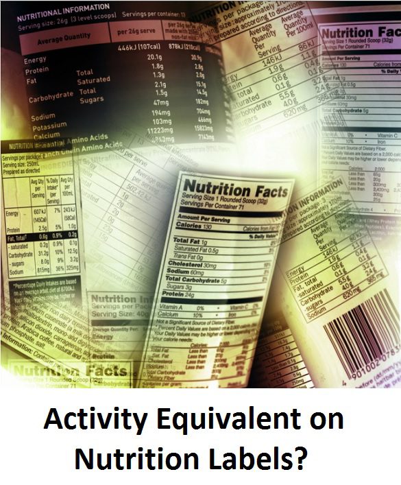 Activity Equivalent on Nutrition Labels?